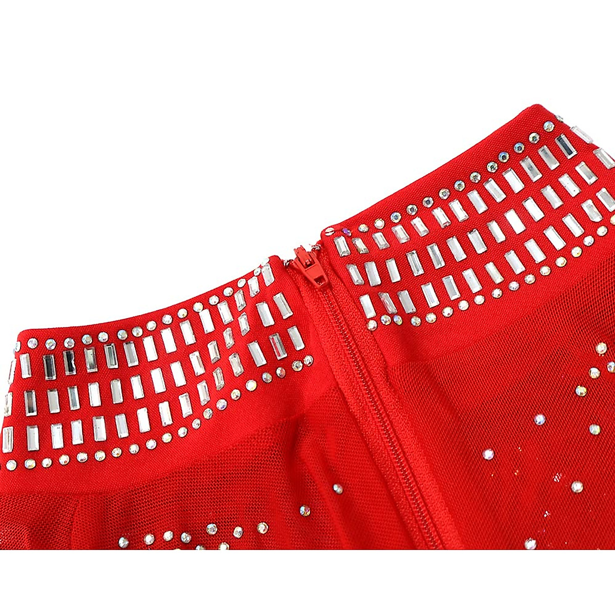 Molilove Women's Sexy Jumpsuit Elegant Long Sleeve Bodycon Sheer Mesh See Through Rhinestone Casual Loose Jumpsuits