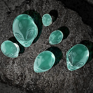 Pierced Owl Green Alien Head Double Flared Plugs, Sold as a Pair (10mm (00GA))