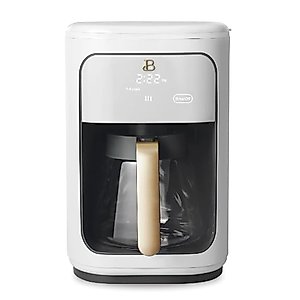 Beautiful 14 Cup Programmable Touchscreen Coffee Maker by Drew Barrymore (White)