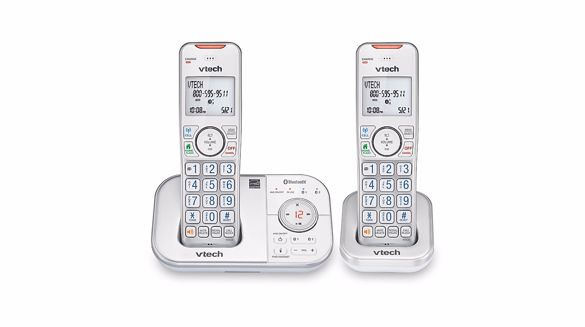VTech VS112-27 DECT 6.0 Bluetooth 2 Handset Cordless Phone for Home ...