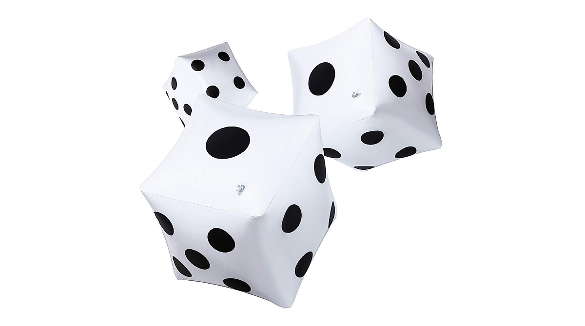 3 Pack Jumbo Inflatable Dice - Fun Pool Party Toy