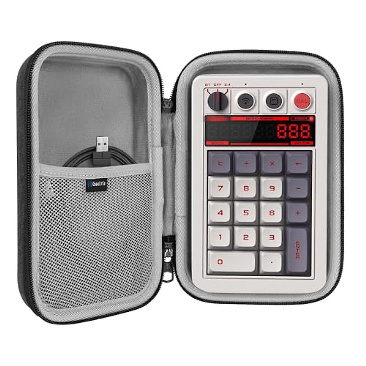 Geekria Numeric Keypad Case, Portable Number Pad Travel Case for 18-23 Keys Mechanical Numpad, Compatible with 8BitDo Retro 18 Mechanical Numpad, EPOMAKER EK21 Number Keyboard