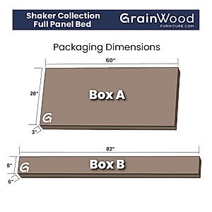 Grain Wood Furniture Shaker Solid Wood Panel Platform Bed, Full Size, Cherry