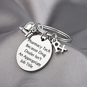 FOTAP Pharmacy Tech Gift Pharmacy Tech Drug Dealer Isn't Appropriate Keychain Pharmacy Student Gift Future Pharmacist Gift Lab Week Gift (Pharmacy tech key)