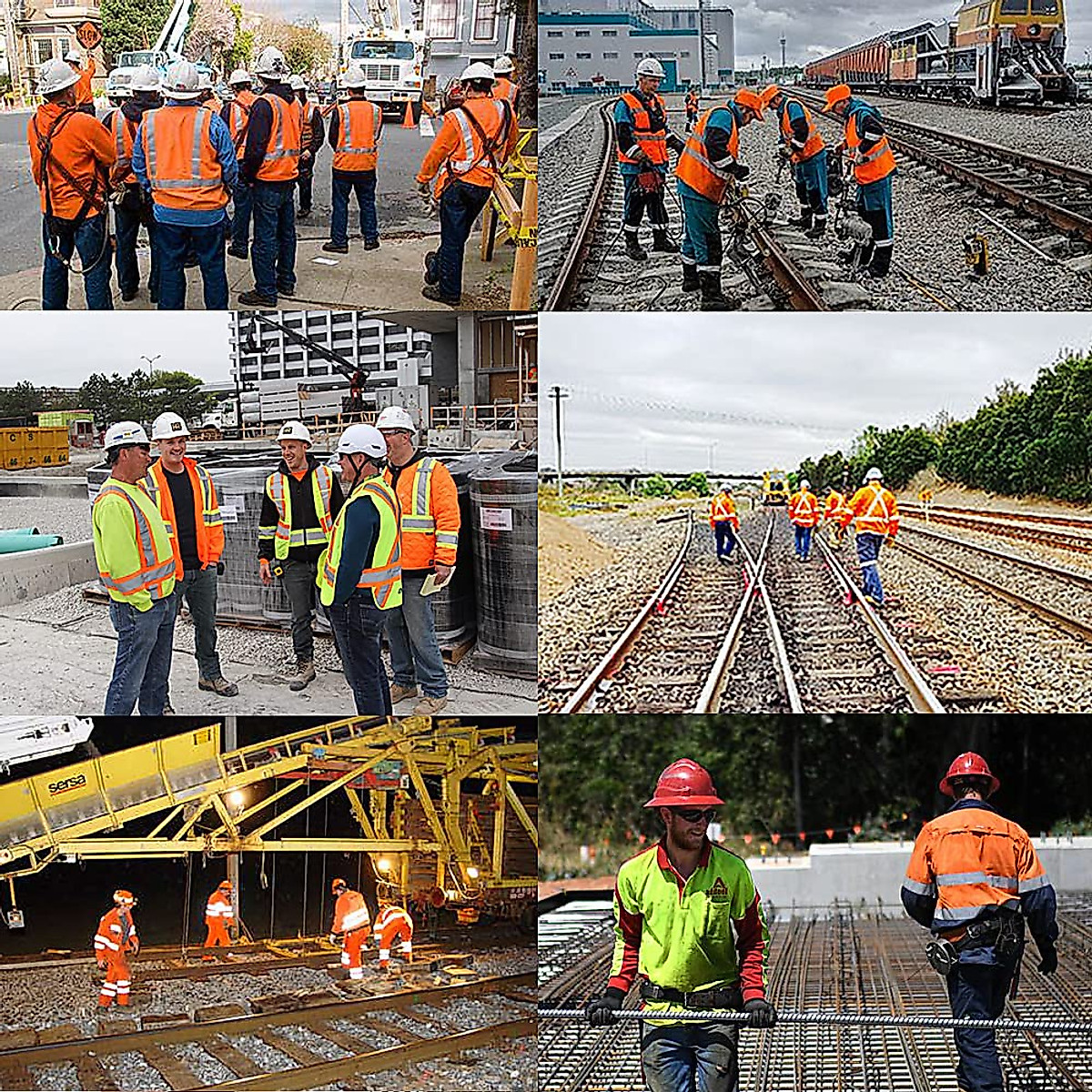 ZUJA 3M Reflective stripes Safety Vest Hi-vis Orange knitted Vest with 10 pockets Bright Construction Workwear for men and women. (Extra Large)