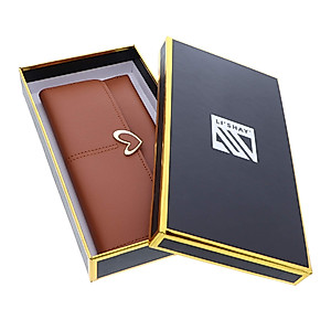 Li'Shay Wallet with Heart Closure-Yellow Brown