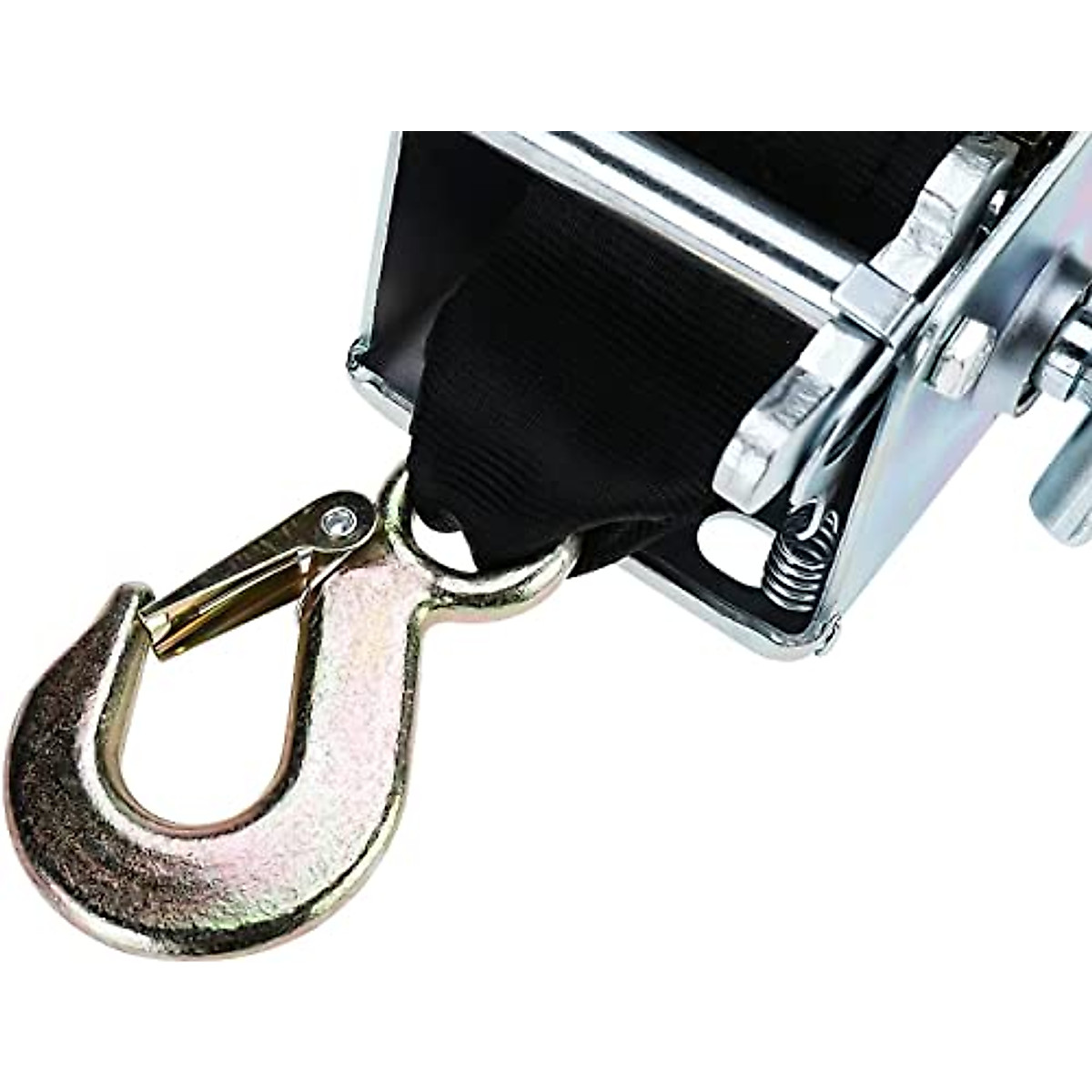 BTSHUB 1000lbs Hand Winch, Hand Crank Strap Cable Gear Winch Durable Gears, Resist Wear & Tear Steel Marine Towing Winches ATV Boat Trailer