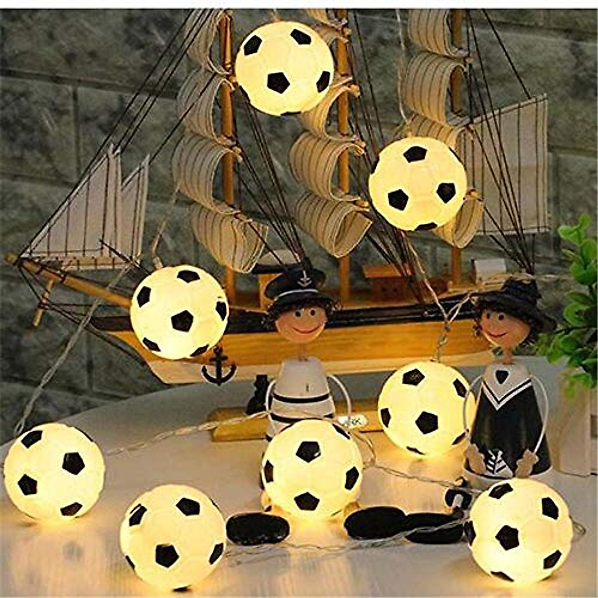 Venhoy String Lights LED Football Shell Light String, Curtain Light, Fairy String Light, Starry String Lights, Garden, Patio, Home, Wedding, Party, Christmas (Size : 20 Lights)