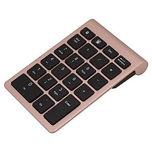 POCREATION Numeric Keypad, Bt304 22 Keys Mini Keyboard, Numeric Keypad Mini Keyboard, Keyboards Accessories Compatible, with Bluetooth 5.0 (Rose Gold)