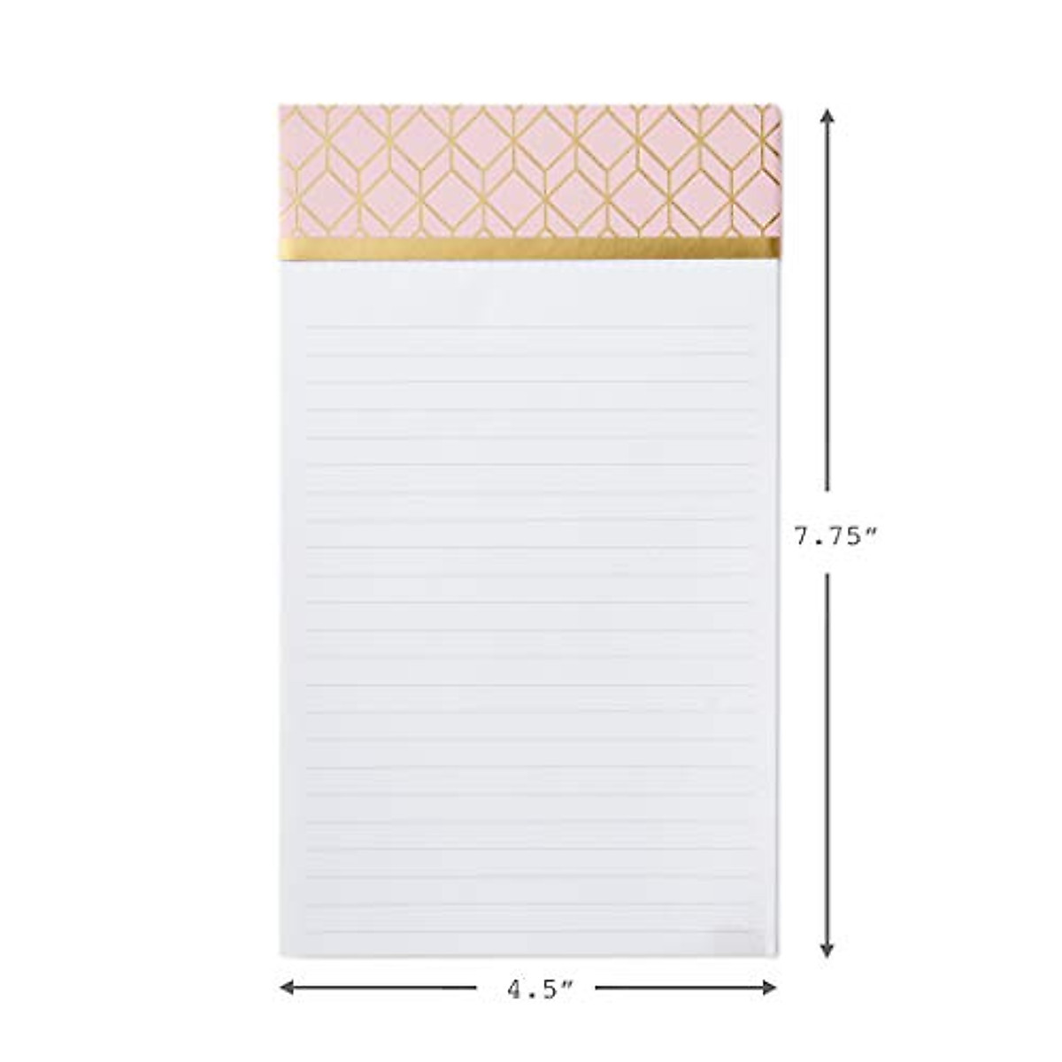 Hallmark Notepad Bundle with Pen, Pretty Pinks (3 Notepads in Assorted Sizes with Gold Pen)