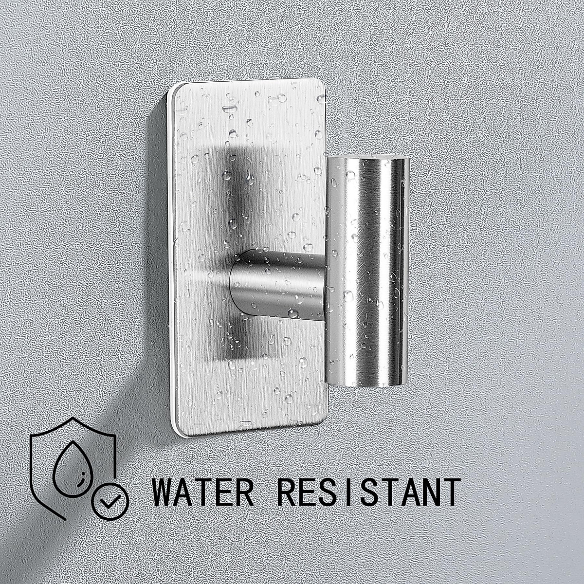 Nolimas Adhesive Towel Hooks, Heavy Duty Wall Hooks, Towel Hooks for Bathrooms Adhesive, SUS304 Stainless Steel Waterproof Sticky Kitchen Hooks for Hanging Towel,Clothes,Robe,Brushed Nickel,4Pack