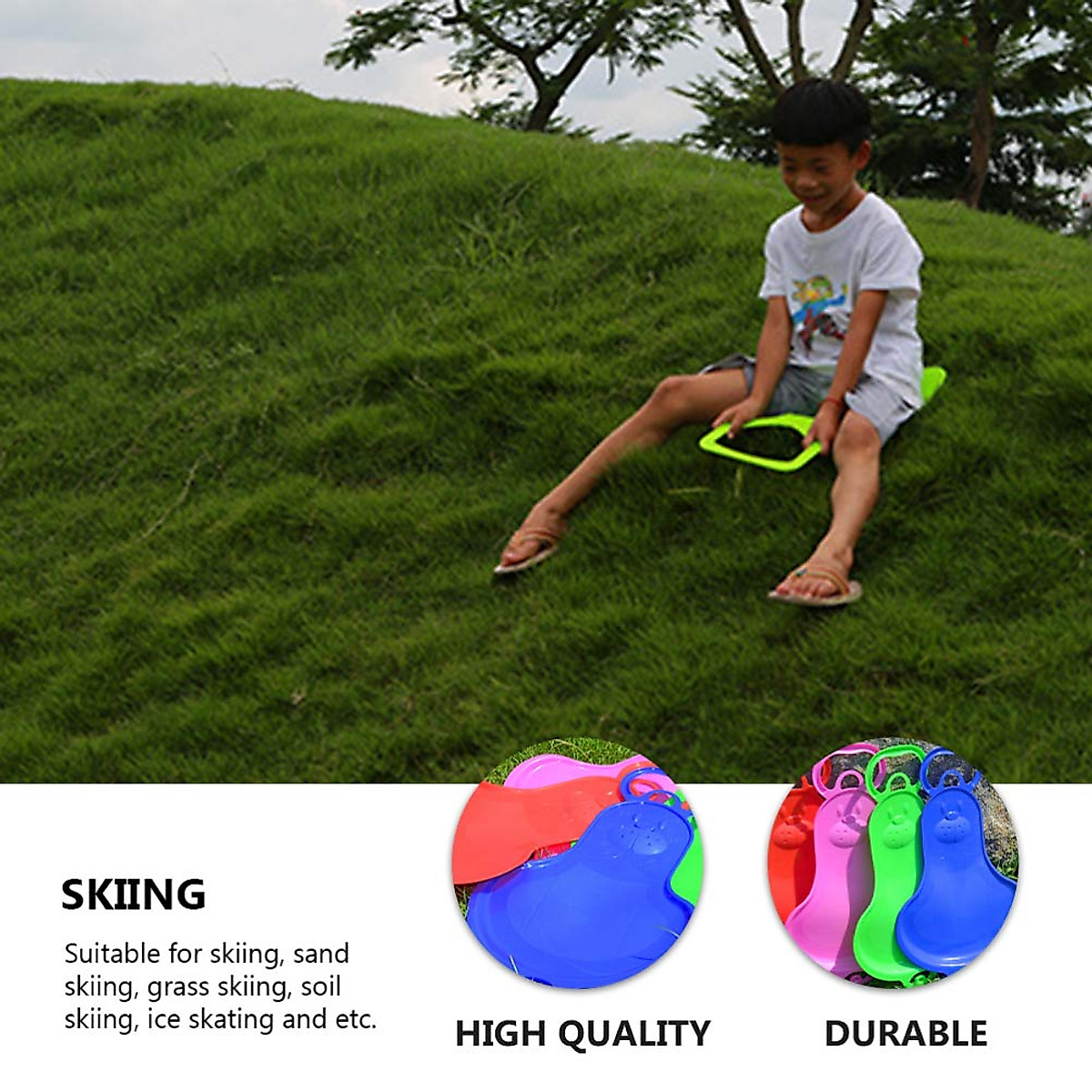 BESPORTBLE Lawn Sleigh 2pcs Snow Sleds Lightweight Flying Carpet Portable Rolling Snow Slider Disc Toy Snow Saucer Sleds Random Color Flying Carpet Sled