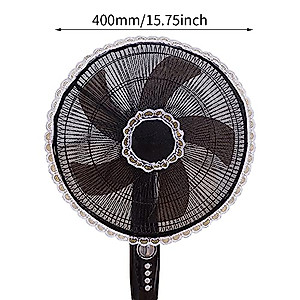 CALIDAKA Round Electric Fan Guard Dust Cover Electric Fan Mesh Covers Pedestal Fan, Standing Floor Fan, Oscillating Summer Washable Dustproof Safety Fan Protection Mesh(Black/S)