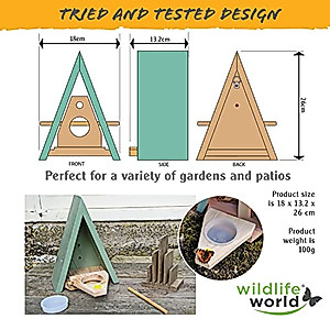 Wildlife World Butterfly House and Feeder - Natural Habitat to Attract Butterflies to Your Garden (Blue)