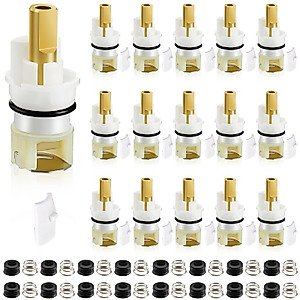 Honoson 16 Pieces Rp25513 Faucet Stem Replacement Faucet Repair Kit with Rp4993 Seat and Spring, 8 Cartridge for Bathroom Kitchen Lavatory