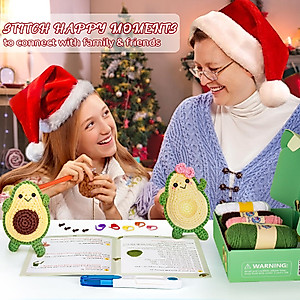 Crochetta Crochet Kit for Beginners, Beginner Crochet Starter Kit with Step-by-Step Video Tutorials, Learn to Crochet Kits for Adults Kids, DIY Knitting Supplies, Avocado Couple (40%+ Yarn)