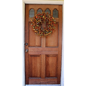 The Wreath Depot Appalachia Berry Silk Fall Door Wreath 24 inch, Handcrafted, Designed in USA, Full Wreath Shape and Size, Beautiful White Gift Box Included