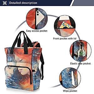 xigua Fire and Ice Fairy Diaper Bag Backpack Multi Function Baby Changing Bags Waterproof Large Capacity Travel Back Pack for Mom Dad