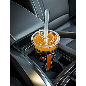 MEETI Reusable Iced Coffee Cup Insulator Sleeve for Cold Beverages, Neoprene Cup Holder Compatible with Starbucks, McDonald's Coffee, Dunkin Donuts, Tim Hortons and More, Medium, Icecream