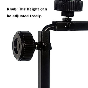 kathson Lamp Stand for Reptile Bearded Dragon Tank Accessories Fixed Bracket Heating Lamp Holder Adjustable for Spiders Lizards Turtles Amphibian Cold-Blooded Animals Black