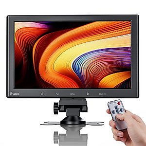 Eyoyo 10 inch Monitor, 1024x600 Small HDMI Monitor, HDMI VGA AV Monitor with Remote Control & Speaker, Portable Display for Gaming Raspi PC DVD Car
