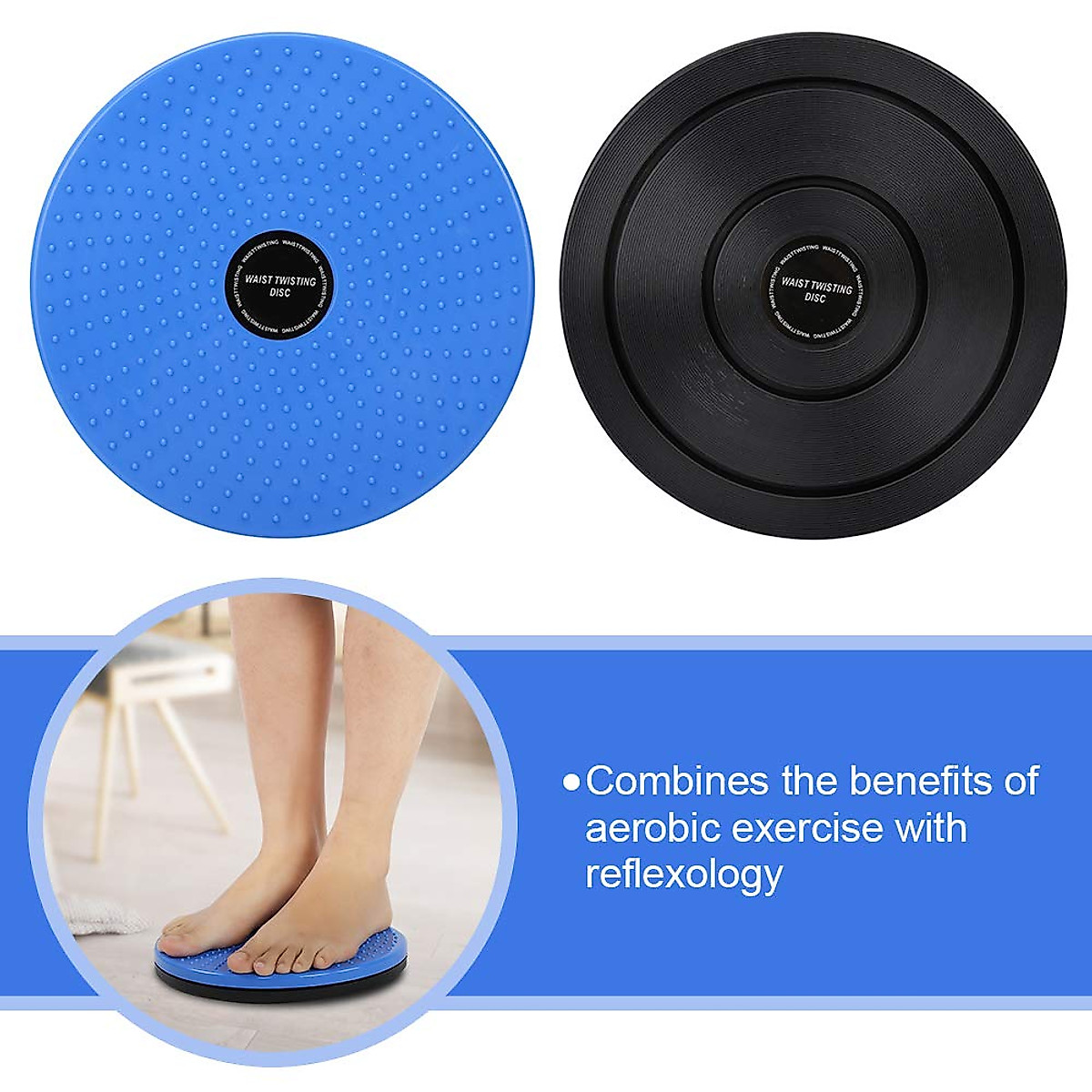 VGEBY Waist Twirl, Waist Disc Trainer Board Ankle Body Aerobic Exercise Fitness Slim Twirl Plate Exercise Gear Weight Loss Foot Massage Plate Strength Training