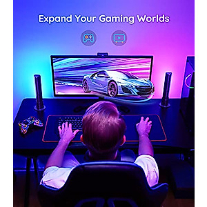 Govee LED Smart Light Bars with Camera, RGBIC Smart Backlights, Music Sync Kit Works with Alexa & Google Assistant, 23 Preset Modes DreamView LED Play Light Bar for 27-45 inch Gaming, PC, TV, Room