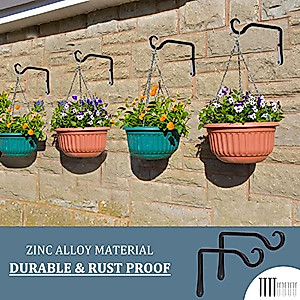 BOLITE 18032 Hanging Plant Brackets, 6 Inch Plant Hooks, Decorative Wall Plant Hanger for Hanging Bird Feeders, Planters, Lanterns, Wind Chimes, Indoor & Outdoor Home Decors, 2 Pack, Black