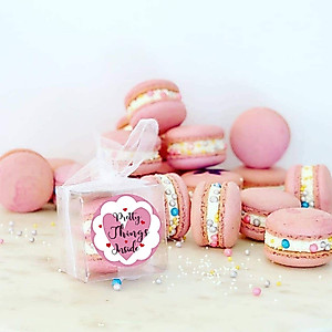 Pretty Things Inside Stickers - Round Heart Thank You Stickers - Thanks for Shopping Small Shop Local Handmade Waterproof Blue Love Labels- 2 Inch （504 pcs） (Pink)