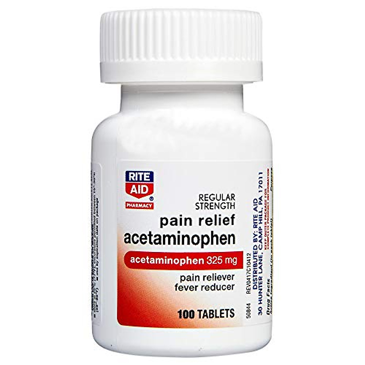 Rite Aid Regular Strength Pain Relief Acetaminophen, 325mg - 100 Tablets | Pain Reliever and Fever Reducer | Joint Pain Relief | Muscle Pain Relief | Arthritis Pain Relief | Back Pain Relief Products