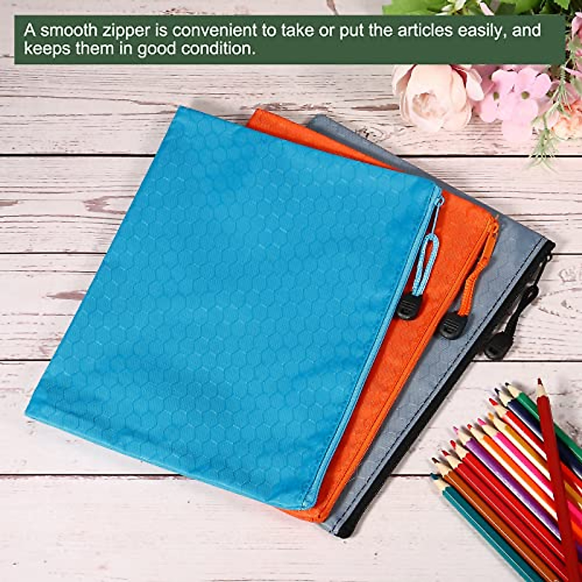 YOKIVE 10 Pack Waterproof Zipper Bags, Pencil Case Travel Storage Bag | Makeup Supply Files Organizer Pouch, Great for Office(Orange, A5)