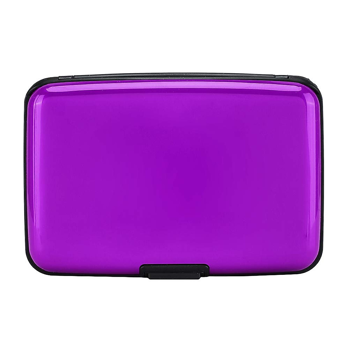 ELFISH Mini RFID Aluminum Wallet Credit Cards Holder Business Card Case Metal ID Case for Men Women (Purple)