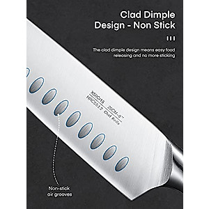 Knipan Knife Set, 8-Piece Premium Knife Block Set with High Carbon German Steel, 5 Knives, Sharpening Steel, Multi-Purpose Scissors, Block of Wood, Ergonomic ABS Handle