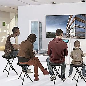 TAVR Portable Folding Stool 18.1 inch Set of 2 Heavy Duty Fold up Stool Metal and Plastic Foldable Stool for Adults Kitchen Garden Bathroom Collapsible Round Stool,440lbs Capacity,Black