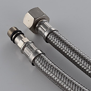 59" Extra Long Faucet Supply Lines Braided Stainless Steel Hose 3/8" Comp x M10 Male Connector Replacement Parts Hoses,Kitchen Bathroom Outdoor Faucet Sink Basin Water Hose,2 Pcs