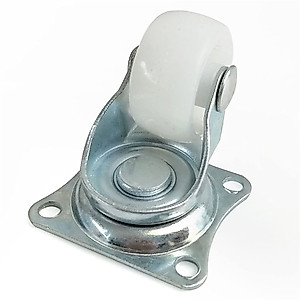 Caster Wheels Set Universal Swivel Casters 1" Furniture Wheel Castor White PP Nylon Dual Roller Wheel for Platform Trolley Chair Fixed Swivel Heavy Duty Casters