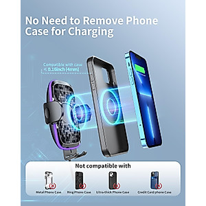 OQTIQ Wireless Car Charger 15W Cup Holder Phone Mount Adjustable Car Phone Holder Charger with QC 3.0 Adapter Compatible with iPhone 14/13/12 Pro Max, Samsung, Pixel, LG & More