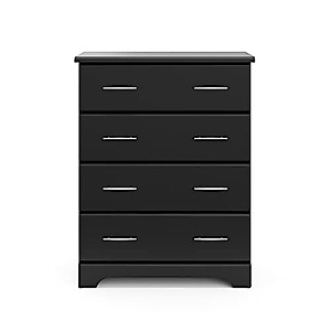 Storkcraft Brookside 4 Drawer Dresser (Black) – GREENGUARD Gold Certified, Dresser For Nursery, 4 Drawer Dresser, Kids Dresser, Nursery Dresser Drawer Organizer, Chest of Drawers