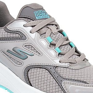 Skechers Women's Go Run Consistent Sneaker, Gray/Turquoise, 8.5 Wide