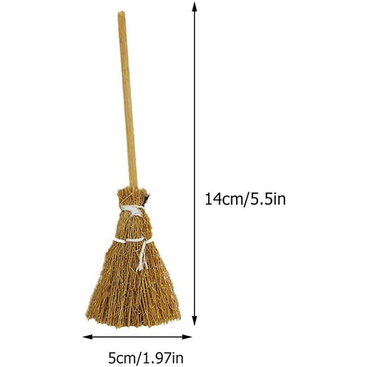 5Pcs Witch Broom Witch Broom Artificial Mini Broom Miniature Broom Props Mini Straw Broom Fairy Micro Landscape Decoration Witch Broomstick Cinnamon Broom Sweeping