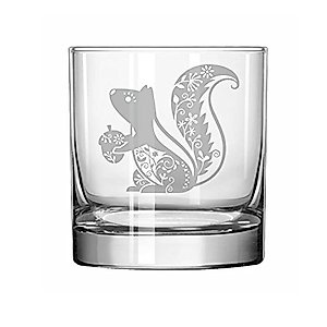 11 oz Rocks Whiskey Highball Glass Fancy Squirrel