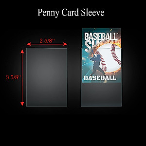 WINTRA 3" x 4" 100 Count 35pt Topload Hard Card Holder and 100 Count Penny Soft Card Sleeves Protectors Bundle for Trading and Sports Cards (100 topload + 100 Sleeves)