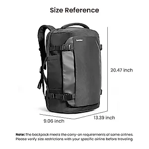 tomtoc Travel Backpack 40L, TSA Friendly Flight Approved Carry-on Luggage Hand Backpack, Water-resistant Lightweight Business Rucksack, Durable Large Weekender Bag Daypack Fits 17.3 Inch Laptop