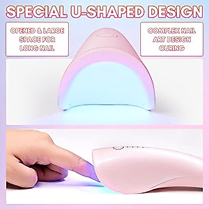 Makartt Mini UV LED Nail Lamp, Rechargeable Portable Light for Rhinestone Glue, Flash Curing Gel Polish Dryer with 2 Timers, Manicure Lamp for Nail Art