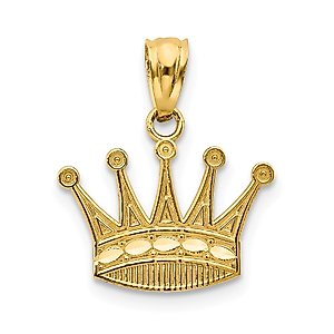 BillyTheTree Jewelry 14K Yellow Gold Crown Pendant