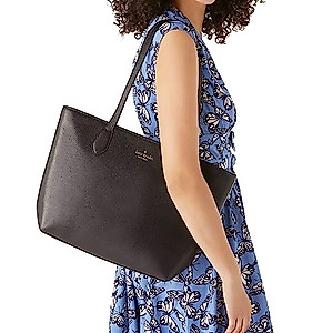 kate spade handbag for women Leila shoulder bag tote bag in leather (Black), Black