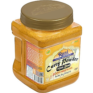 Rani Curry Powder Mild (10-Spice Authentic Indian Blend) 1lb (454g) PET Jar ~ All Natural | Salt-Free | NO Chili or Peppers | Vegan | No Colors | Gluten Friendly | NON-GMO | Kosher | Indian Origin
