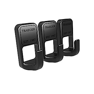 Traeger Pellet Grills BAC536 Magnetic Aluminum Tool Hooks Accessory, Black