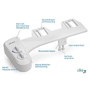 Bio Bidet ELITE 3 Bidet attachment, 17 1/4x8, White