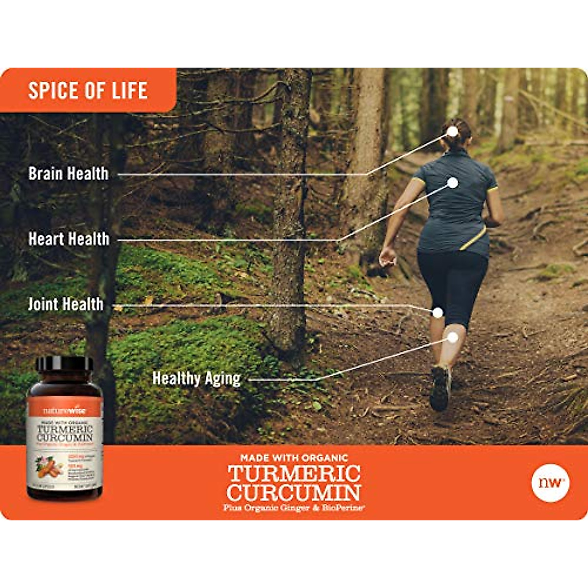 NatureWise Curcumin Turmeric 2250mg | 95% Curcuminoids & BioPerine Black Pepper Extract | Advanced Absorption for Joint Support [2 Month Supply - 180 Count]